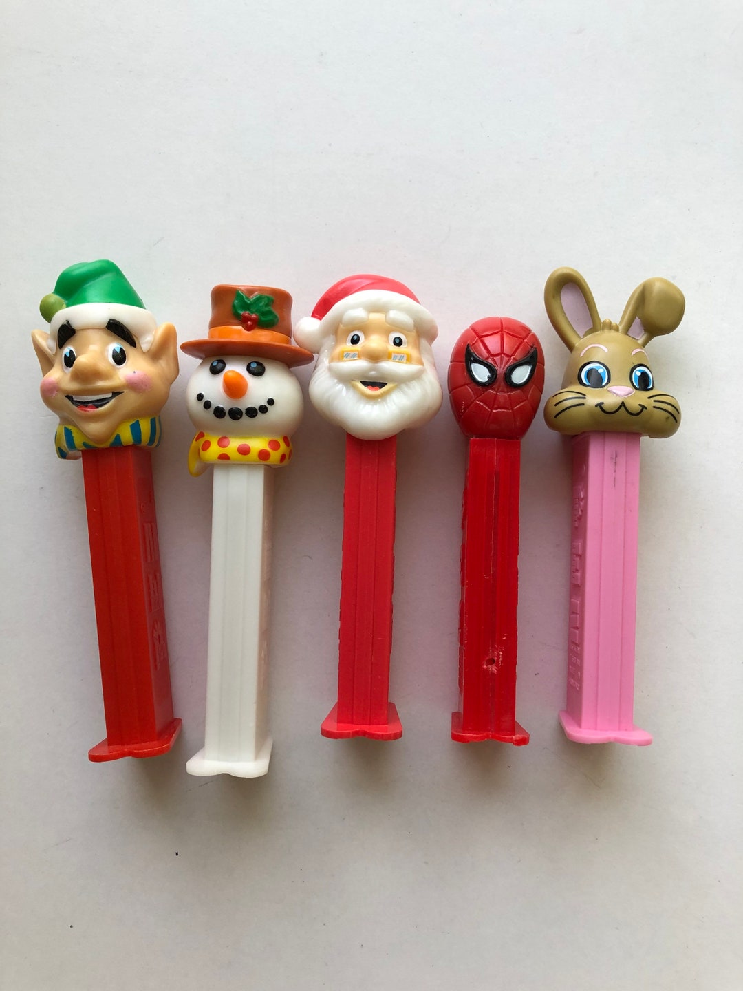 5 Pez Dispensers Vintage Pez Santa Claus Pez Elf Pez Snowman Pez ...