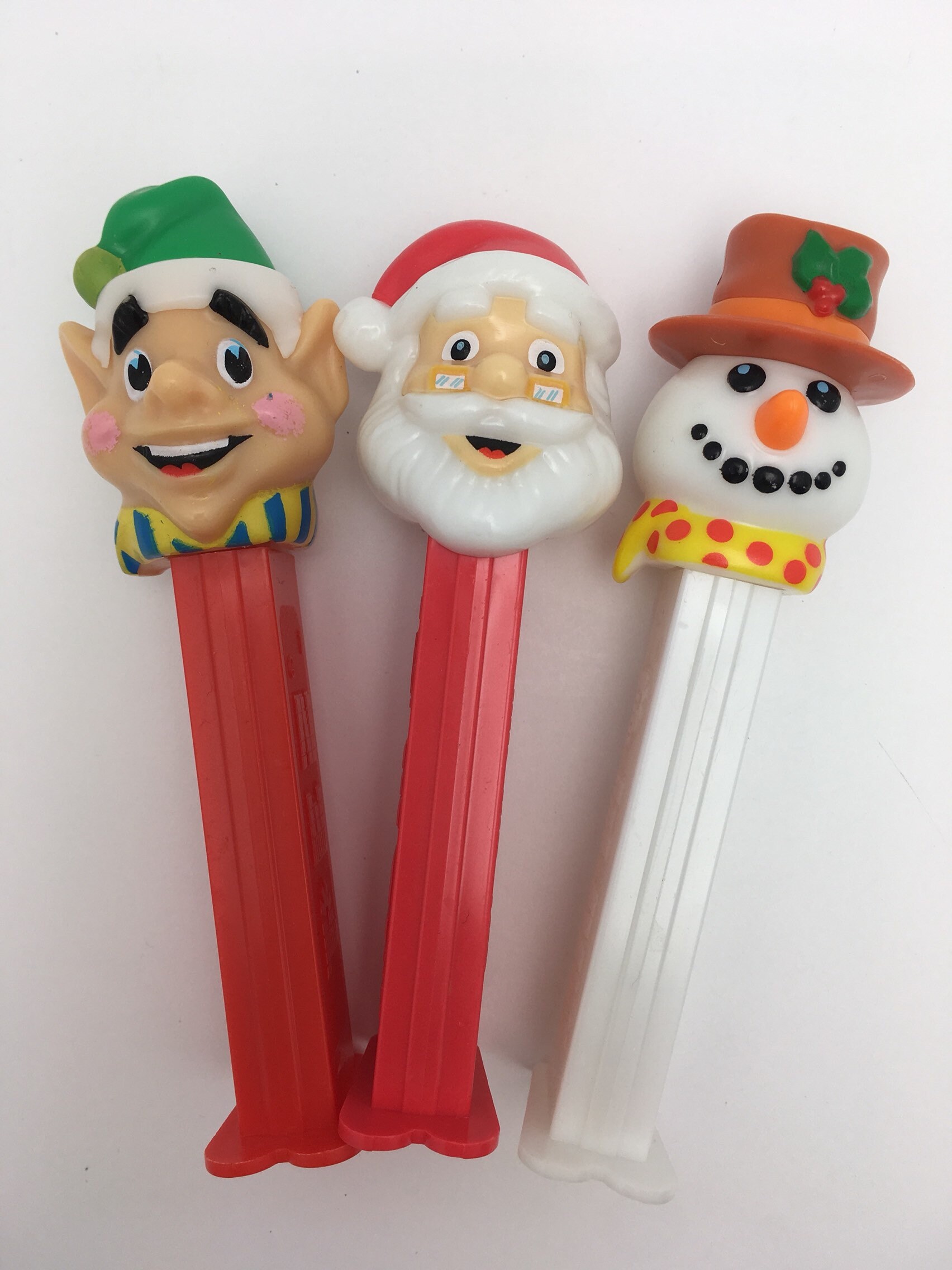 5 Pez Dispensers vintage Pez Santa Claus pez elf pez snowman pez ...