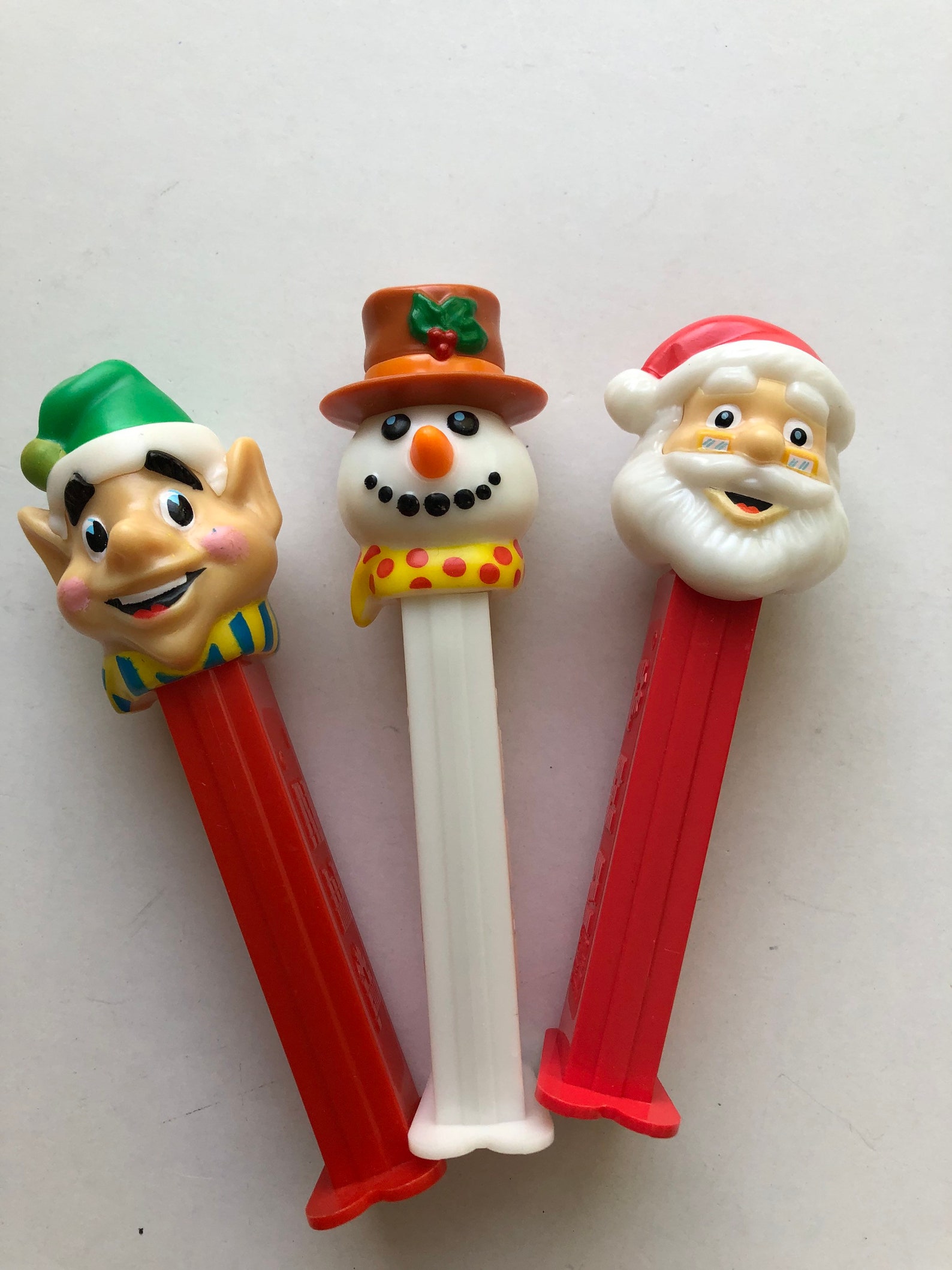 5 Pez Dispensers Vintage Pez Santa Claus Pez Elf Pez Snowman Pez ...