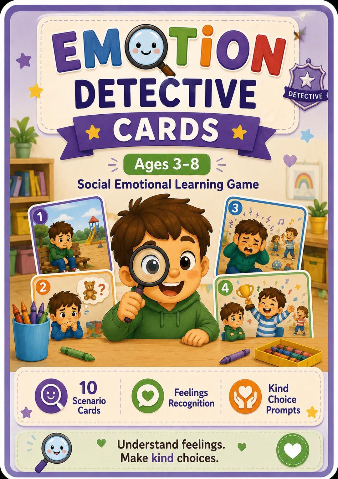Emotion Detective Cards for Kids | Feelings & Empathy Activities ...