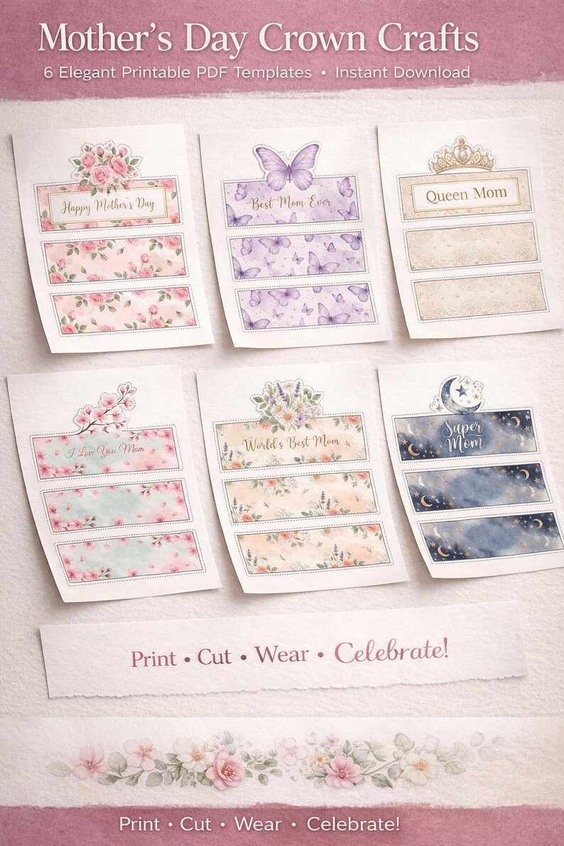 Mother’s Day Printable Crowns Craft Activity | Kids DIY Flower Crown ...