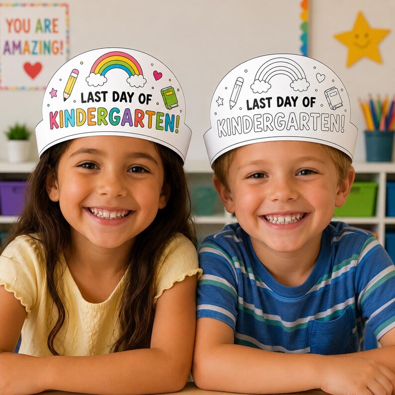 Kindergarten Graduation Crown Craft | Coloring Hat Activity (instant ...