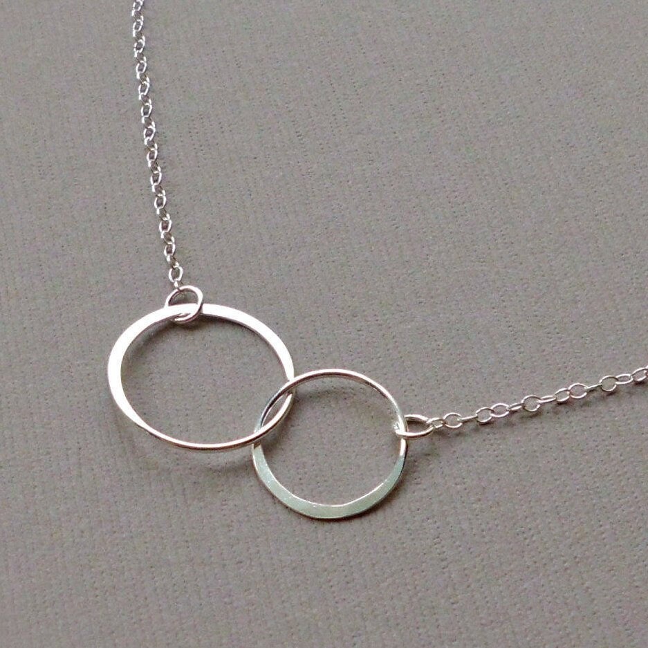 Interlocking Circles Necklace Sterling Silver Chain 2 | Etsy