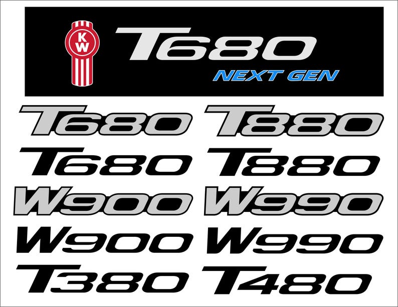 Truck Kenworth Design Elements, Badges, Stickers SVG Bundle. Retro ...