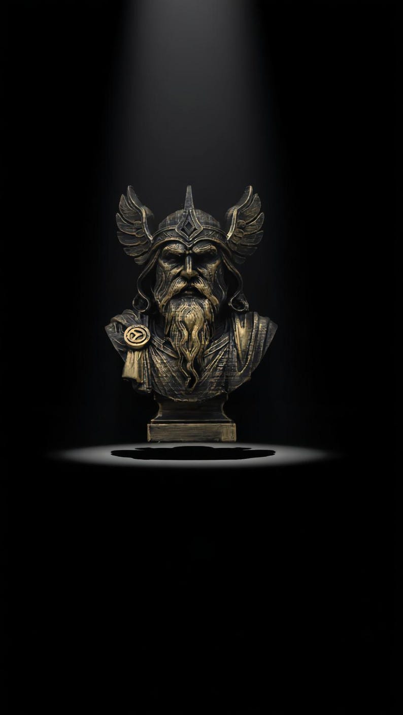 Odin Bust Statue, Norse God Sculpture | Viking Decor, Nordic Mythology ...