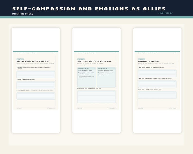 Self-compassion Worksheets | Inner Critic and Shame Support Printable ...