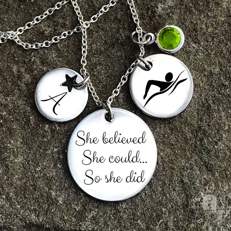 Swimmer Charm for Necklace - Etsy