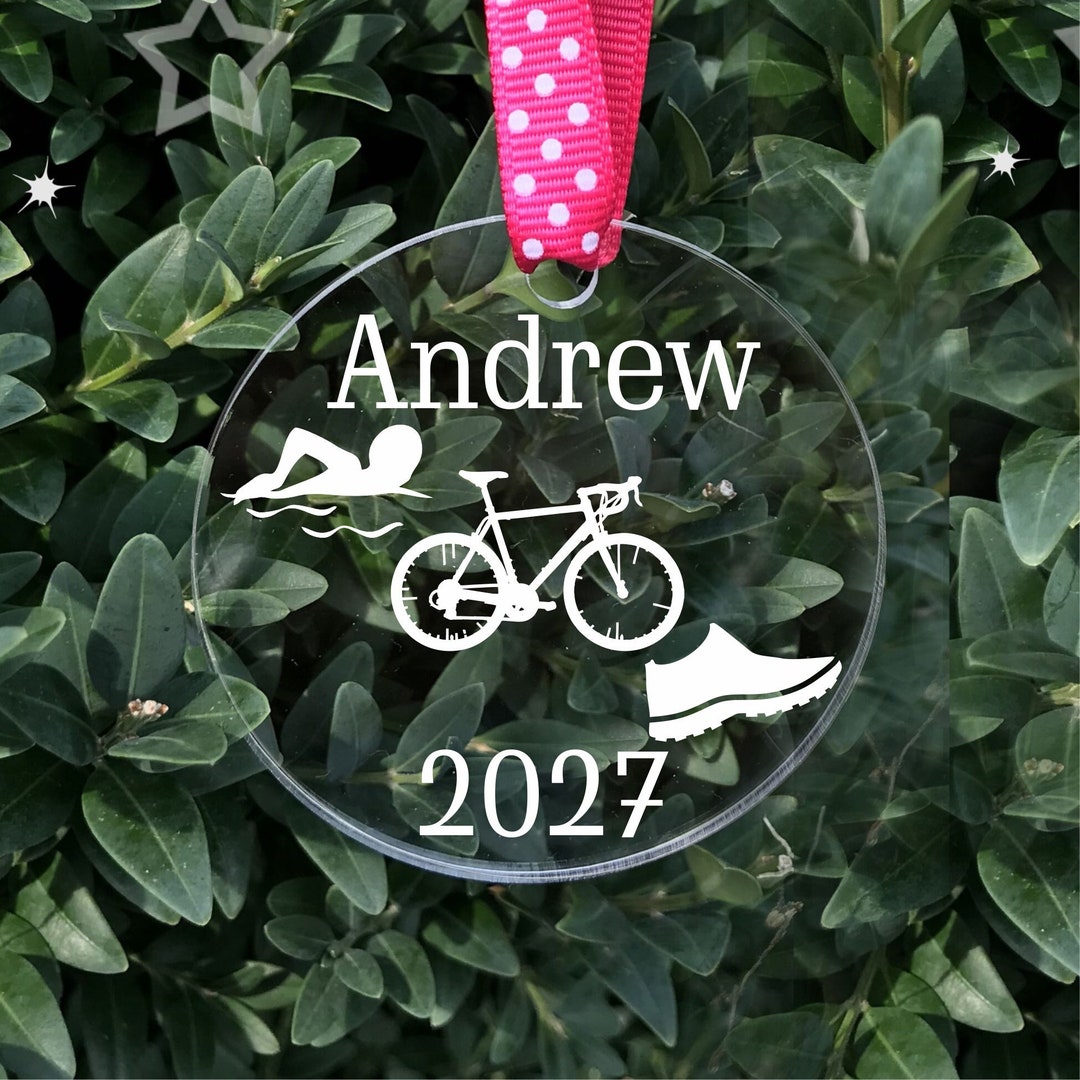 Triathlon Ornament, Triathlete Ornament, Swim Bike Run Ornament ...