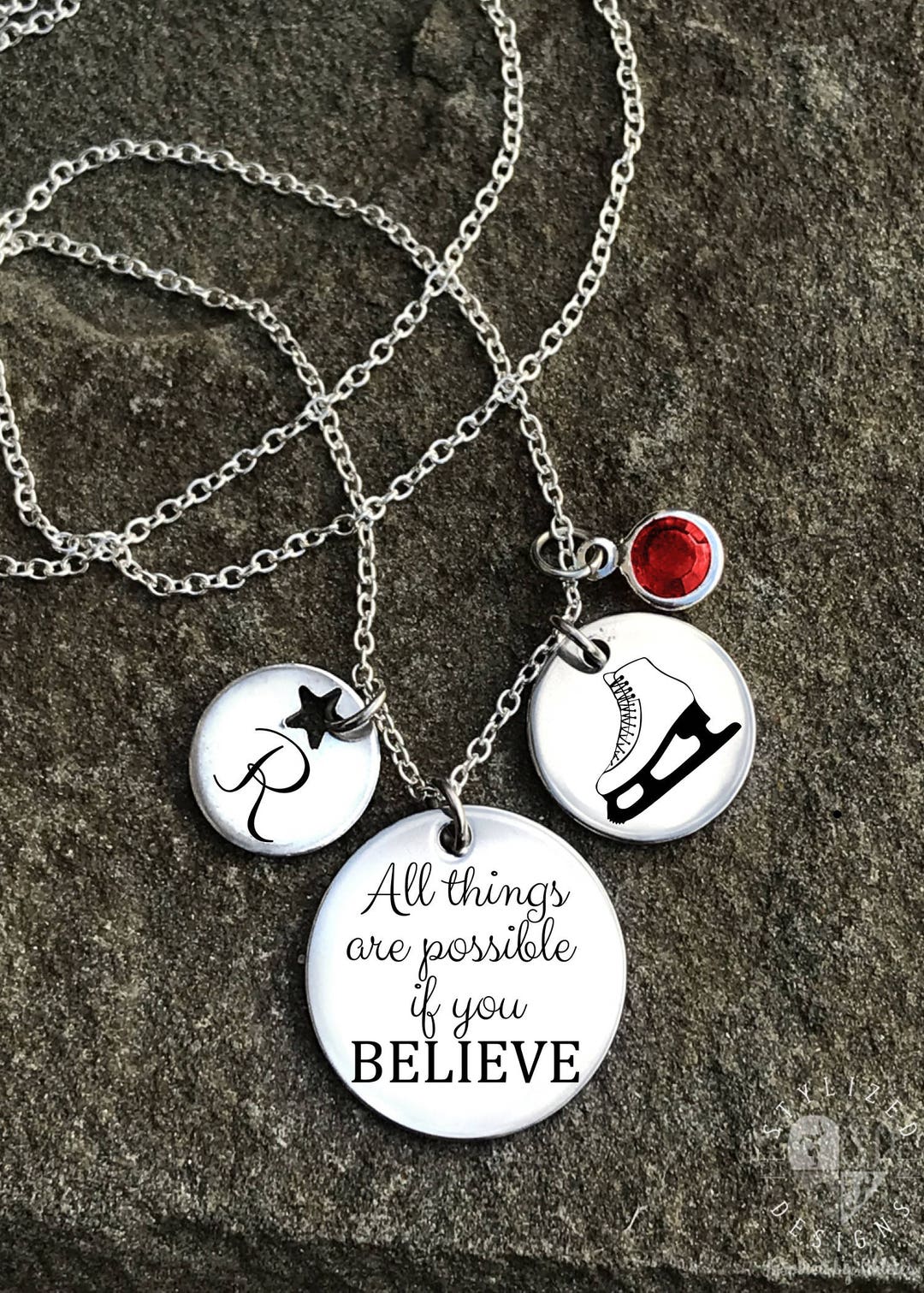 Figure Skating Necklace, Figure Skater Necklace, Ice Skating Necklace ...
