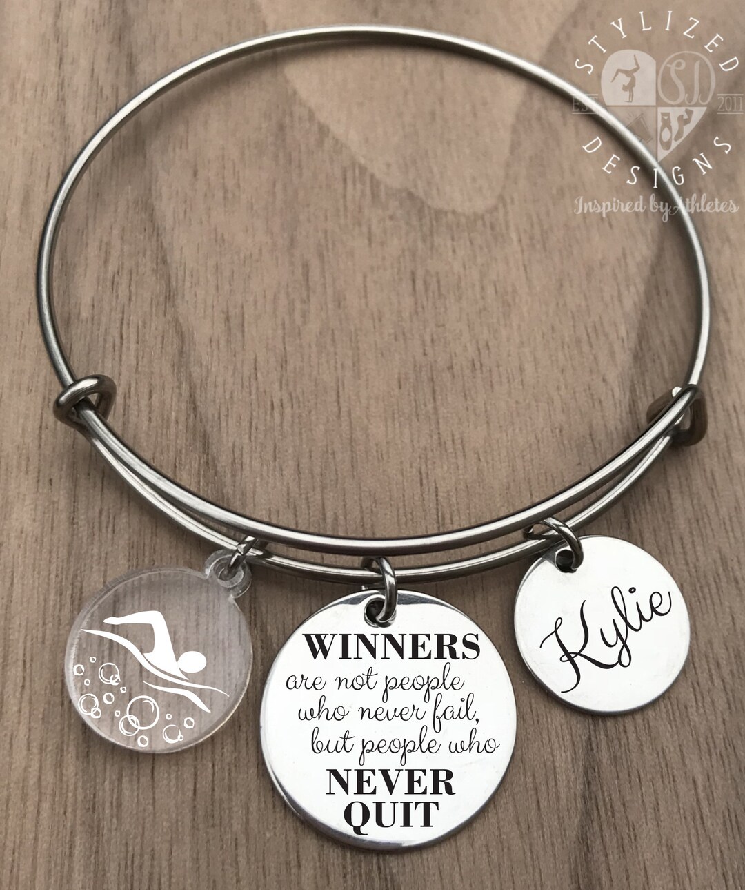 Swim Bracelet, Swimming Bracelet, Swimmer Bracelet, Swim Bangle, Swim ...