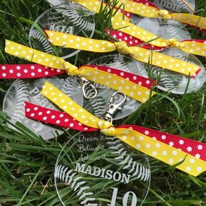 Softball Bag Tag, Softball Zipper Pull, Softball Gifts, Personalized ...