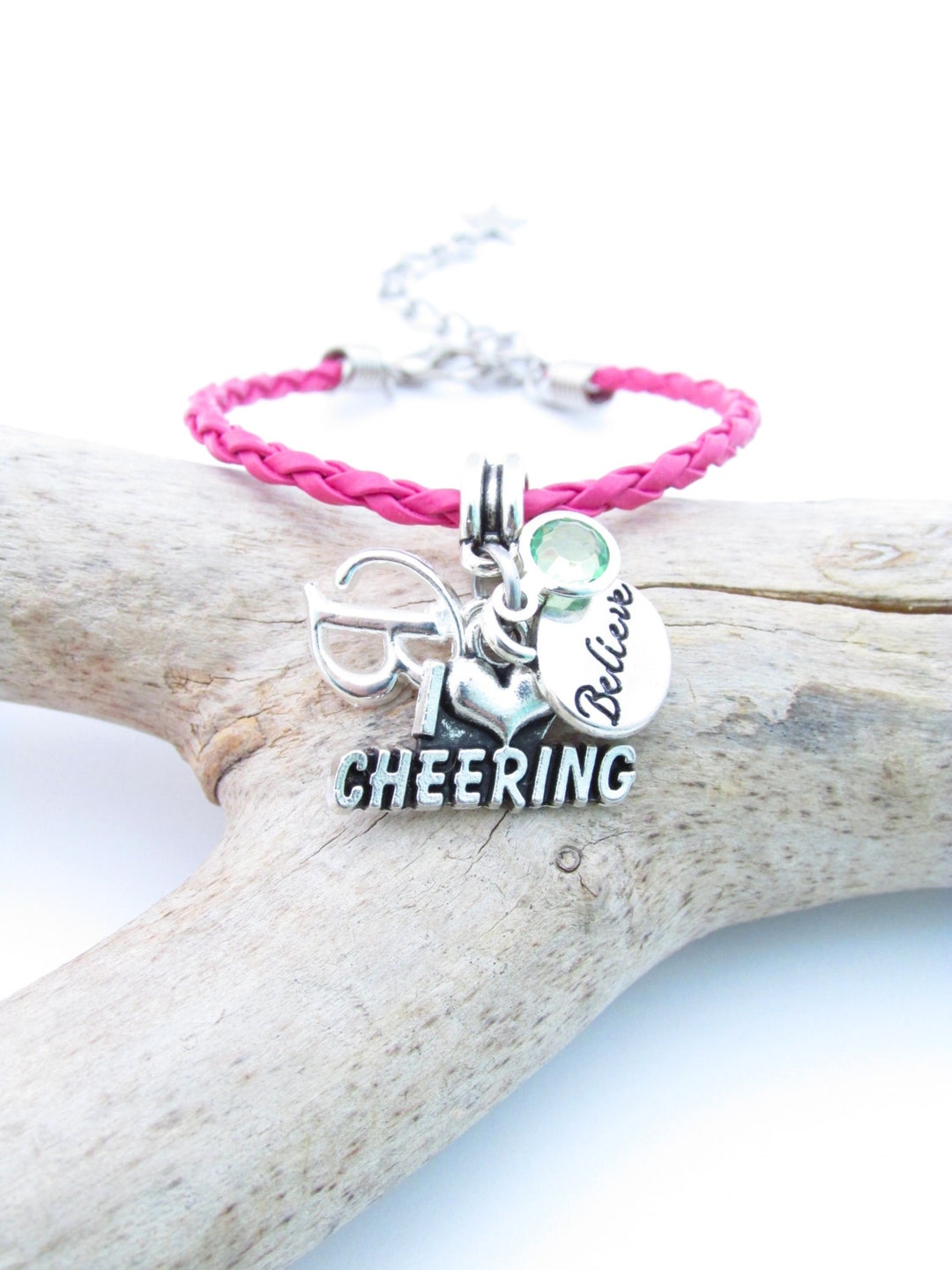Cheerleading Jewelry, Believe Bracelet, Cheer Gift, I Love Cheering - Etsy