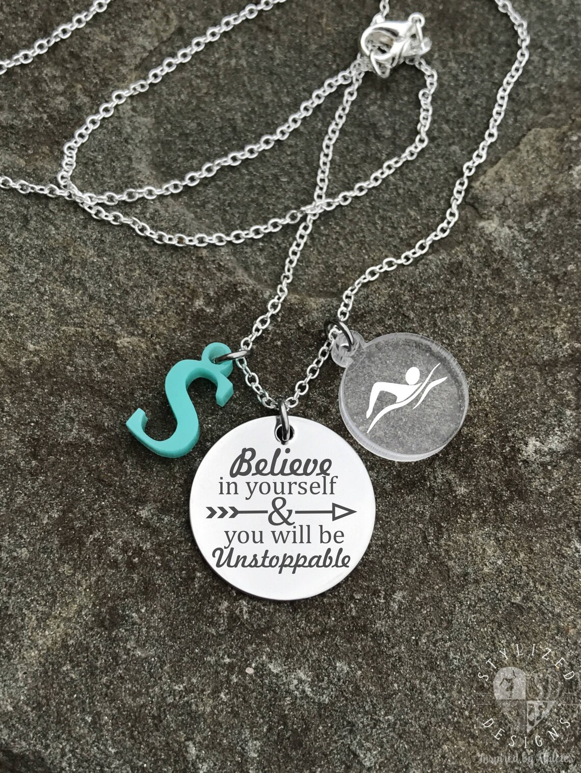 Swim Necklace Swimmer Necklace Swimming Necklace Swim Charm - Etsy