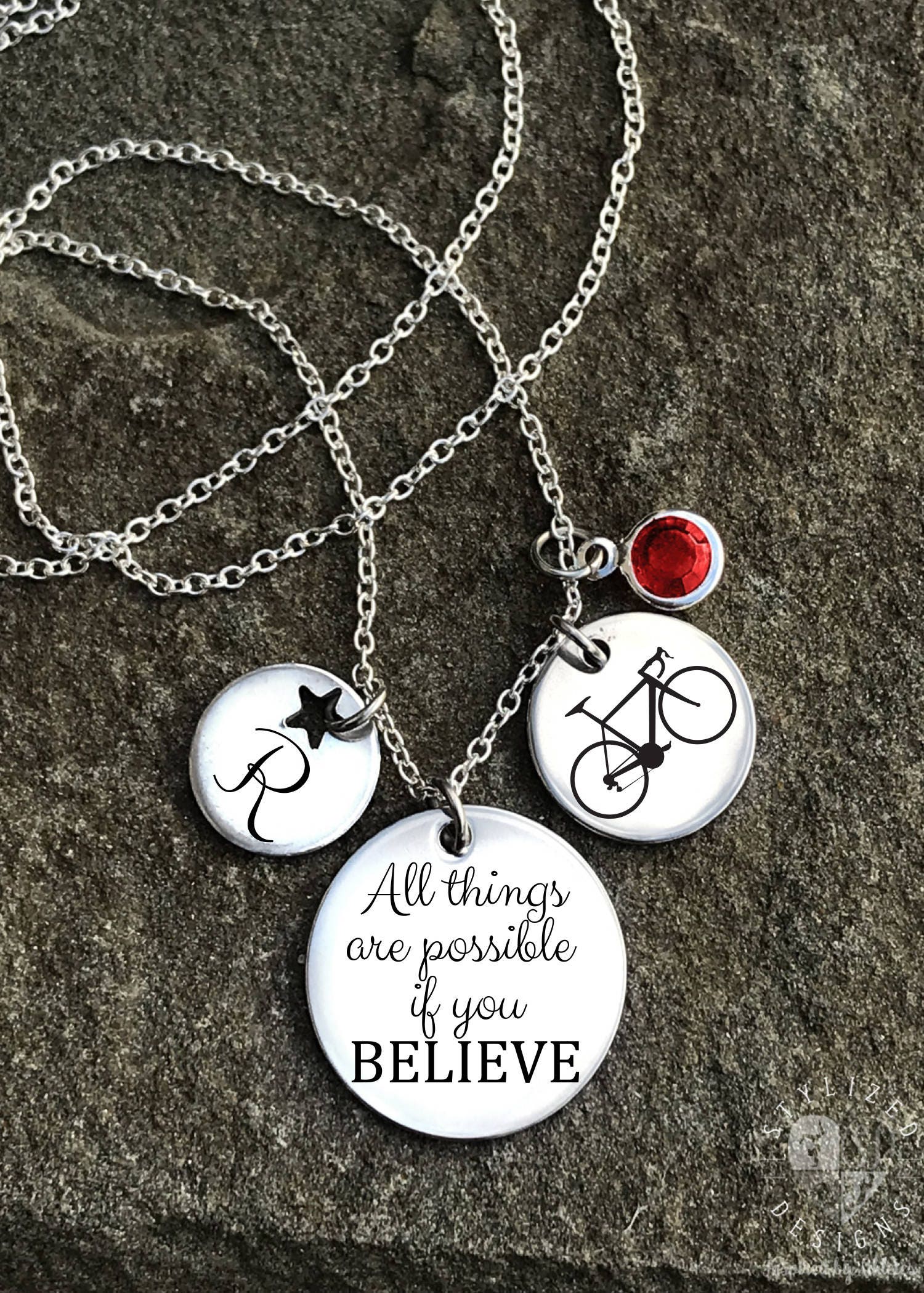 Collar de ciclismo joyería de ciclismo collar de bicicleta | Etsy