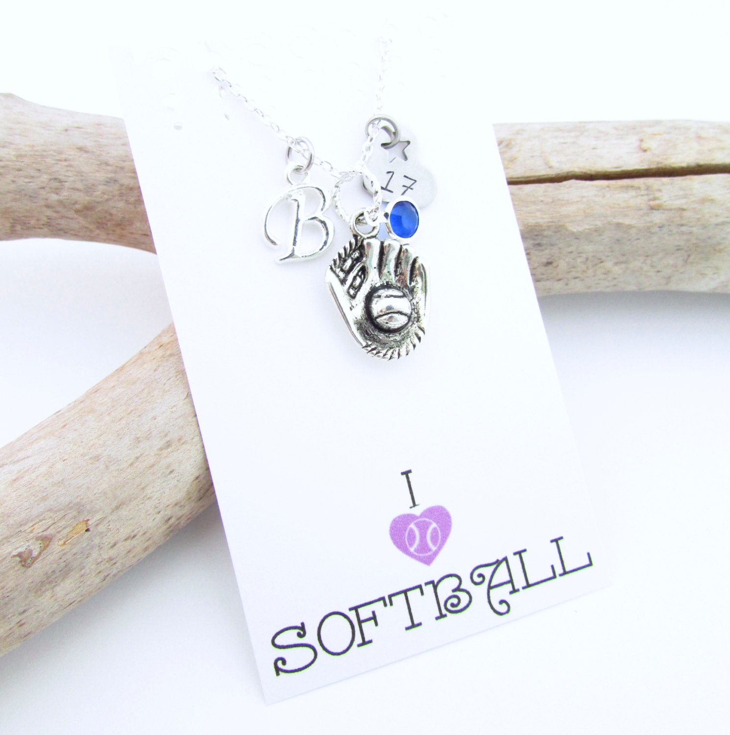 Softball Necklace, Softball Jewelry, Softball Gifts, Softball Player ...