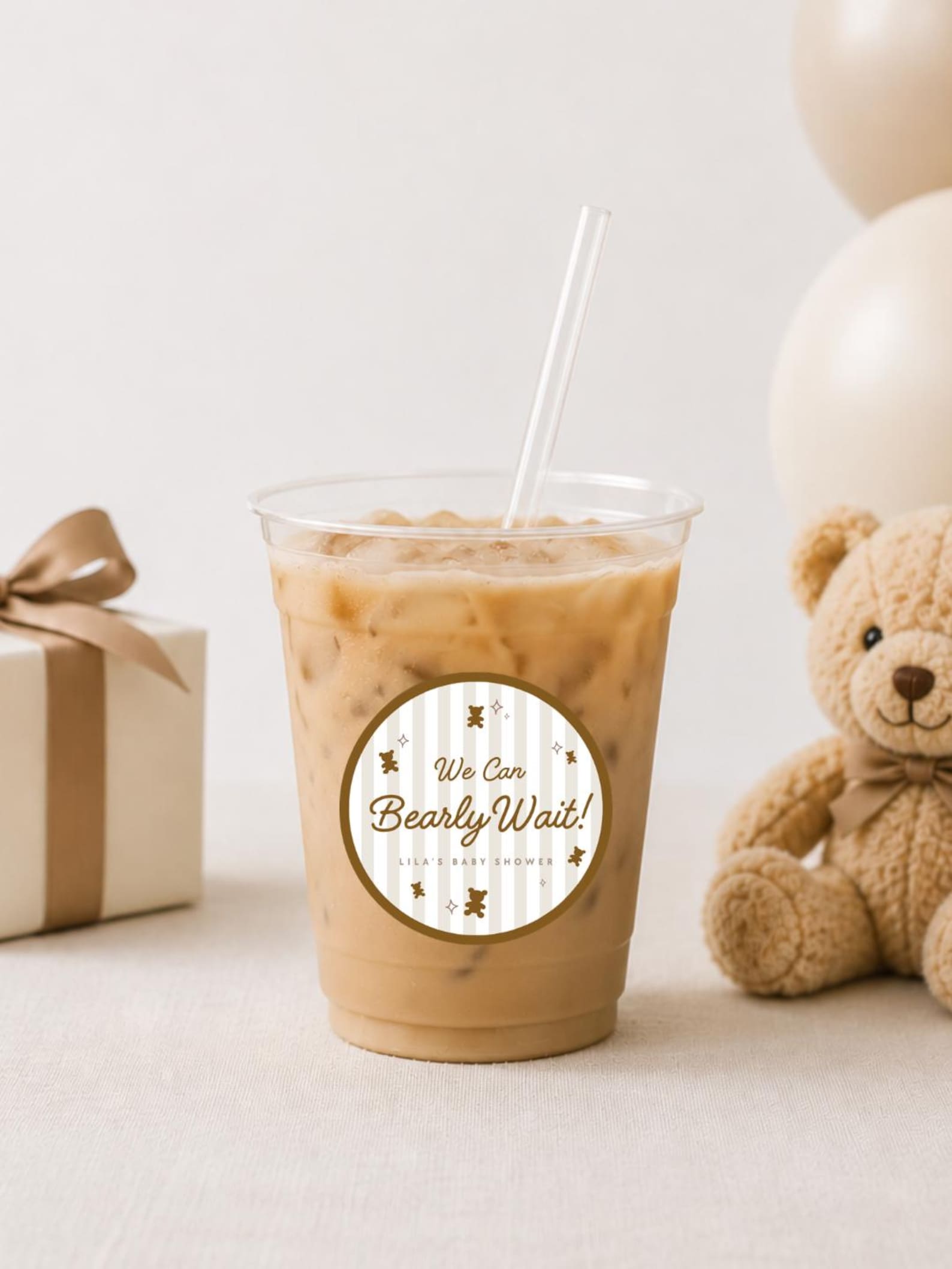 We Can Bearly Wait Drink Label Template | Teddy Bear Baby Shower ...