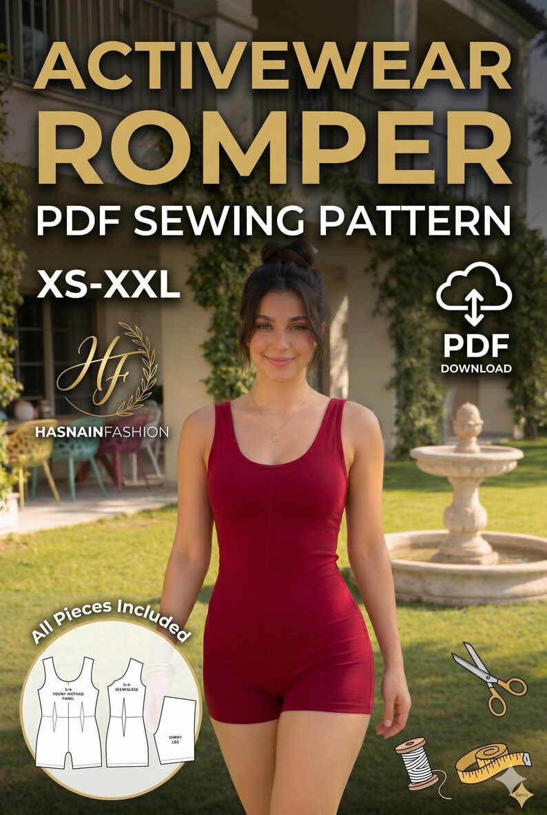 Short Jumpsuit PDF Sewing Pattern - Etsy UK