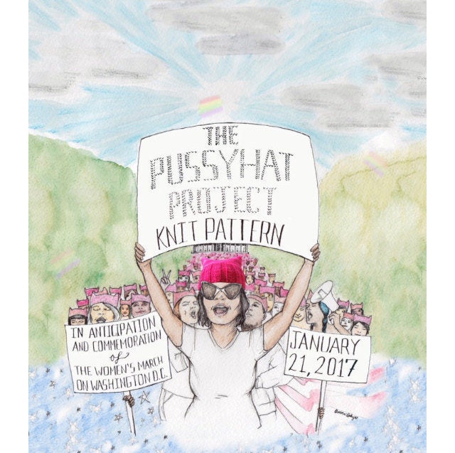 Pink Pussyhat Project / Womens March Pink Knit Cat Hat, Made in USA - Etsy