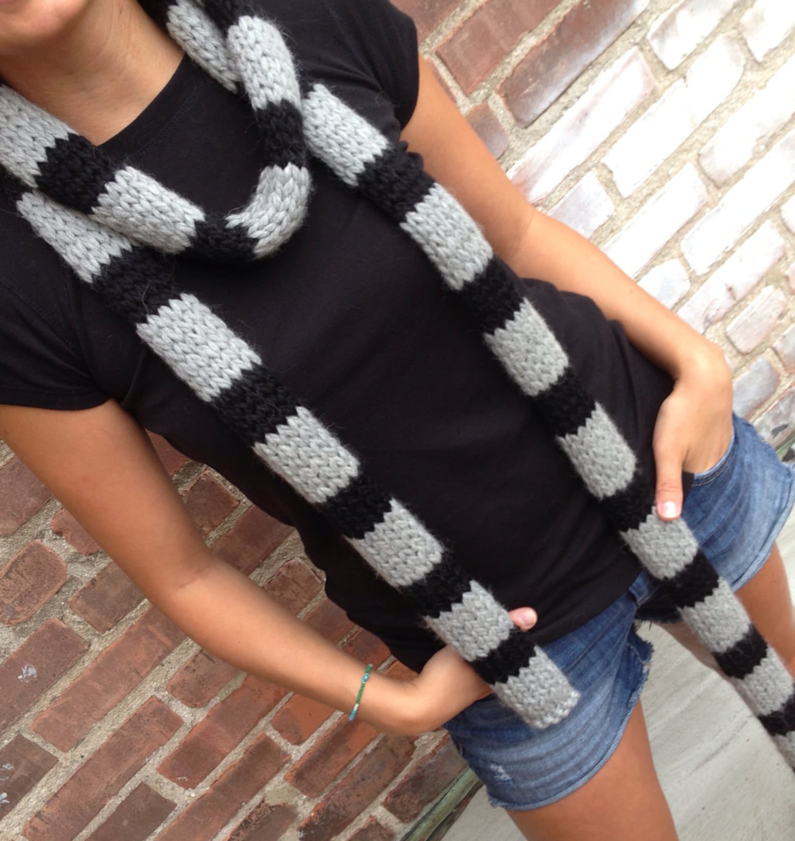 Gru Despicable Me Scarf Black and Gray, Knit Halloween Costume - Etsy
