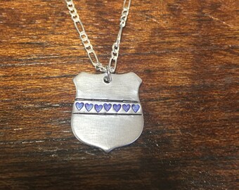 Thin Blue Line Police Officer Floating Locket Necklace, Gift for Female ...