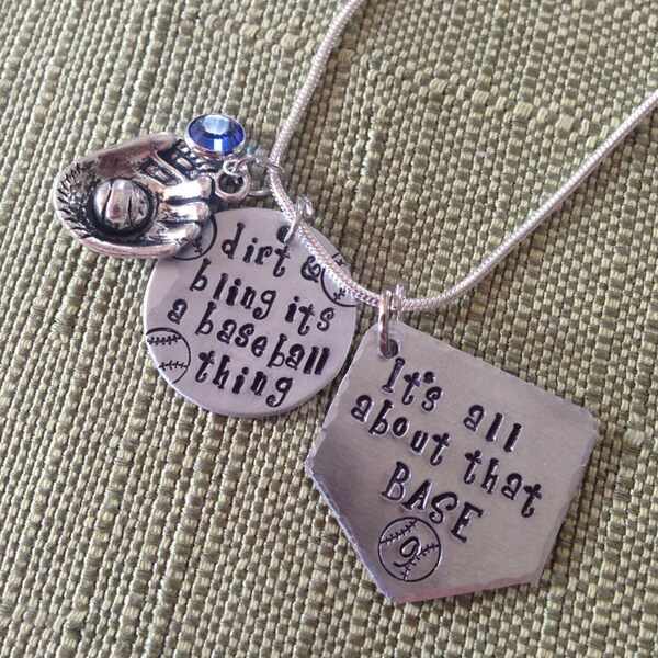 Baseball Bling Necklace - Etsy
