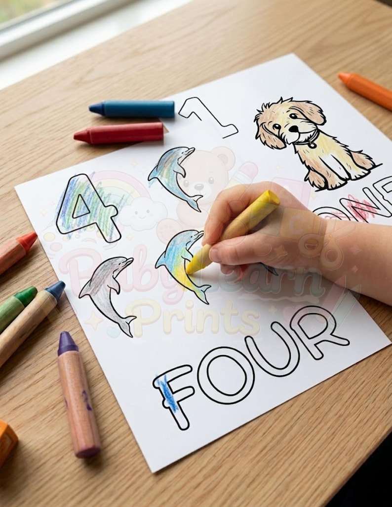 Counting Game-number Coloring Page-printable Color Page-early Childhood ...