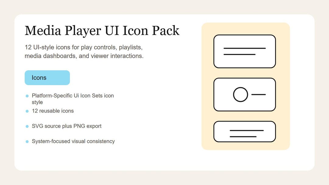 Media Player UI Icon Pack - Etsy