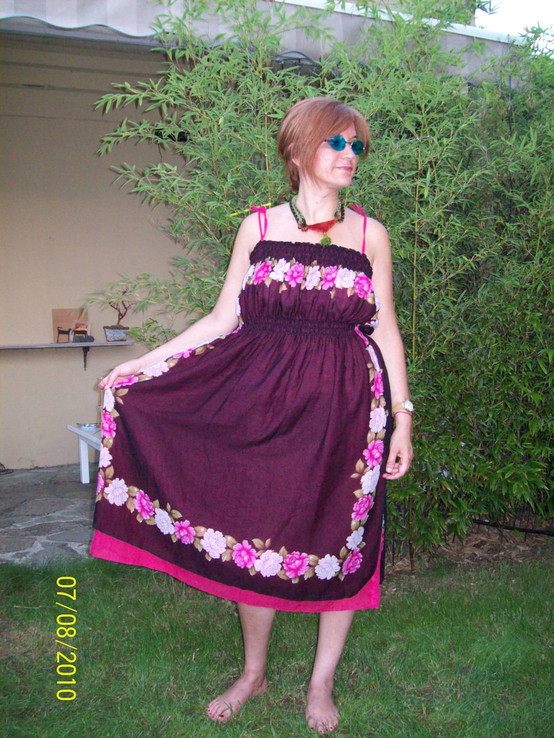 Black and Pink Sundress Made of Traditional Cotton Material - Etsy