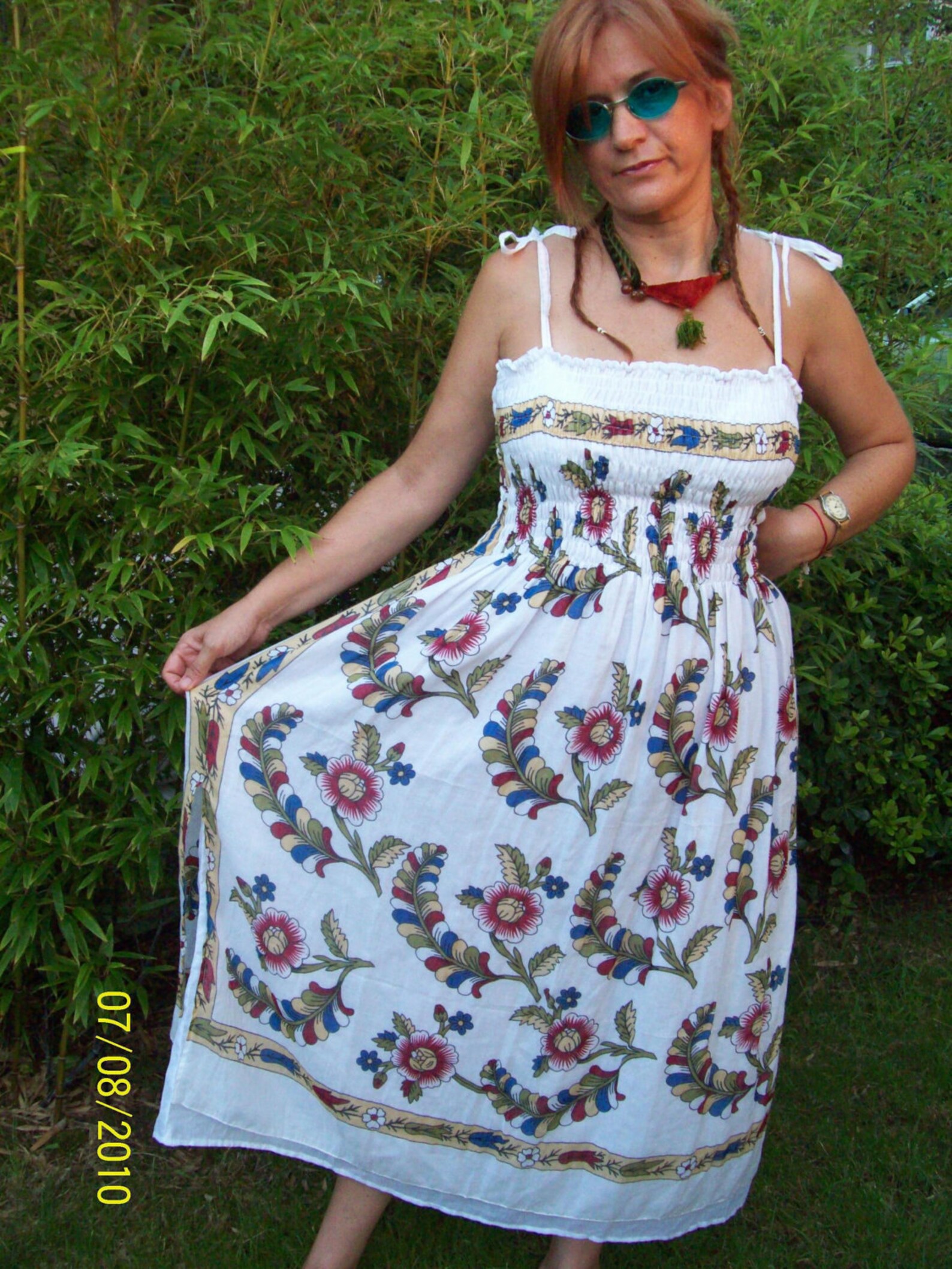 White Sundress Made of Traditional Cotton Material From Turkey- Long ...