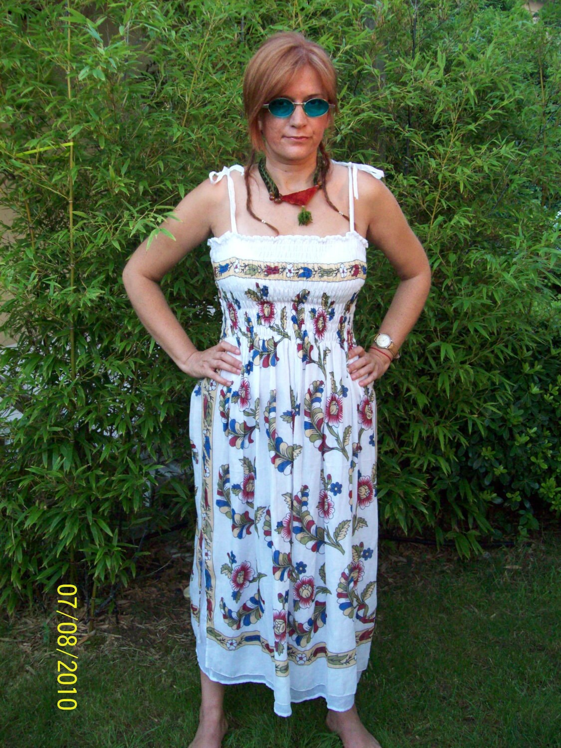 White Sundress Made of Traditional Cotton Material From Turkey- Long ...