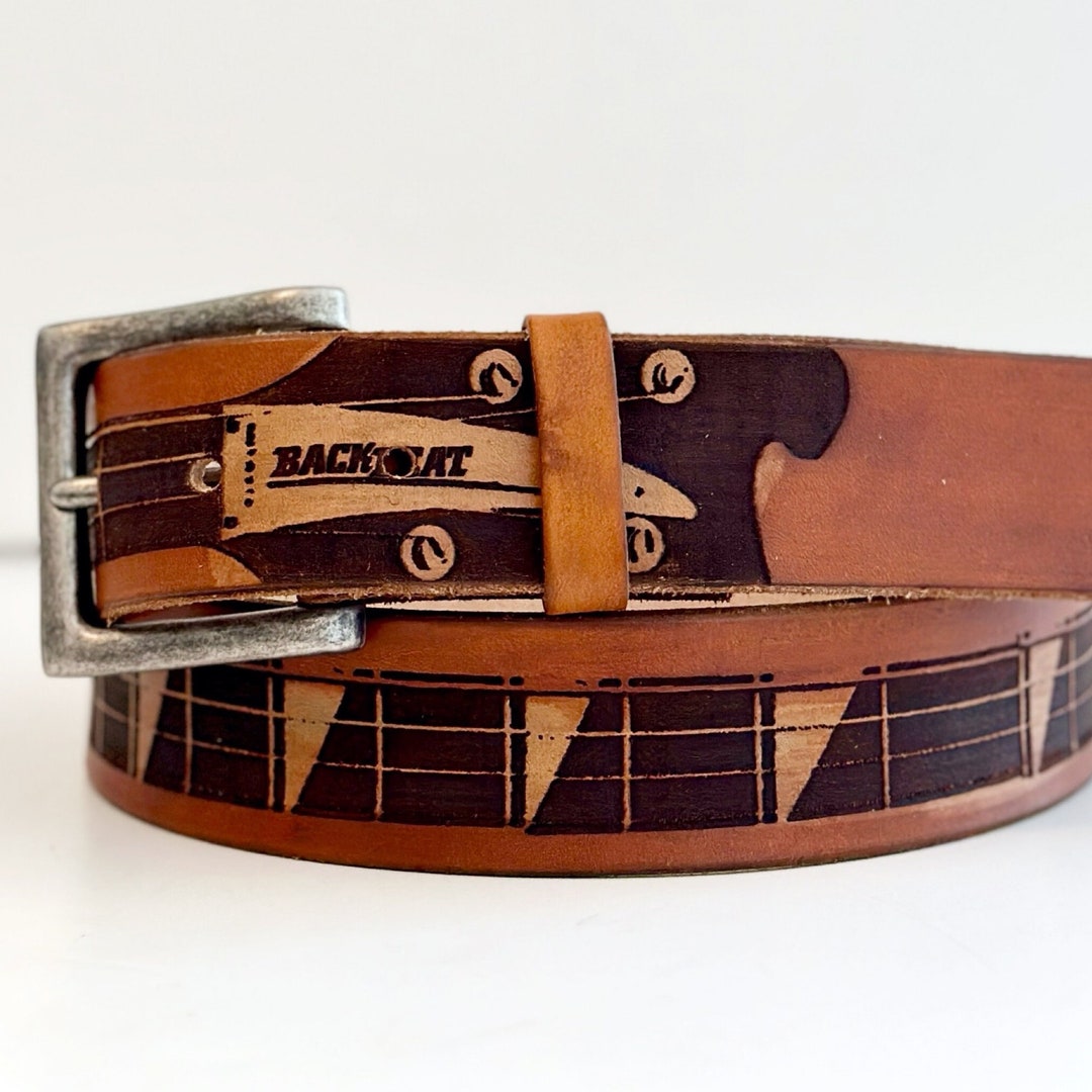 Personalized Leather Belt Bass Guitar Design Gift for Him/her/them ...