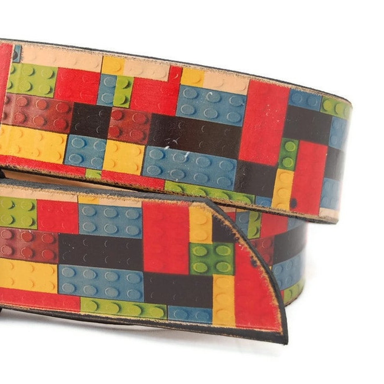 Leather Belt Lego-style Bricks Gift for Men Gift for Her Gift for Them ...