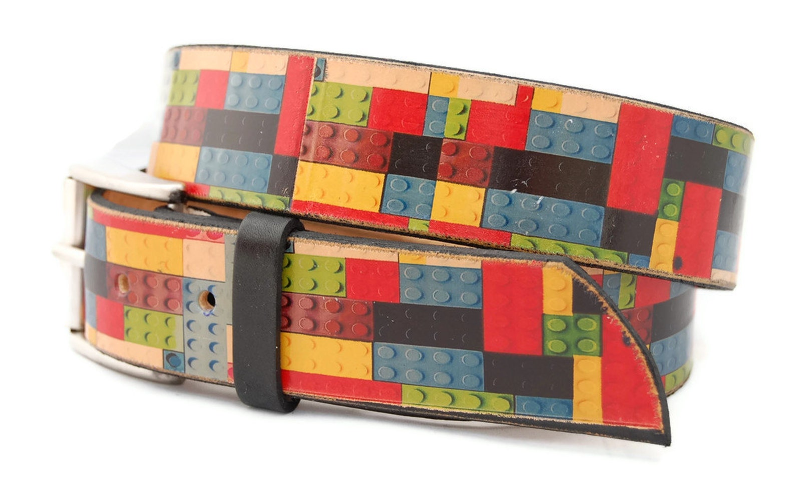 Leather Belt Lego-style Bricks Gift for Men Gift for Her Gift for Them ...
