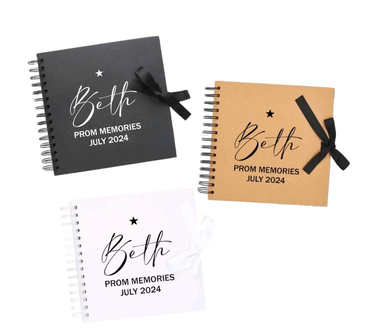 Personalised Prom Ribbon Tied Photo Album Memory Book Choose Your ...
