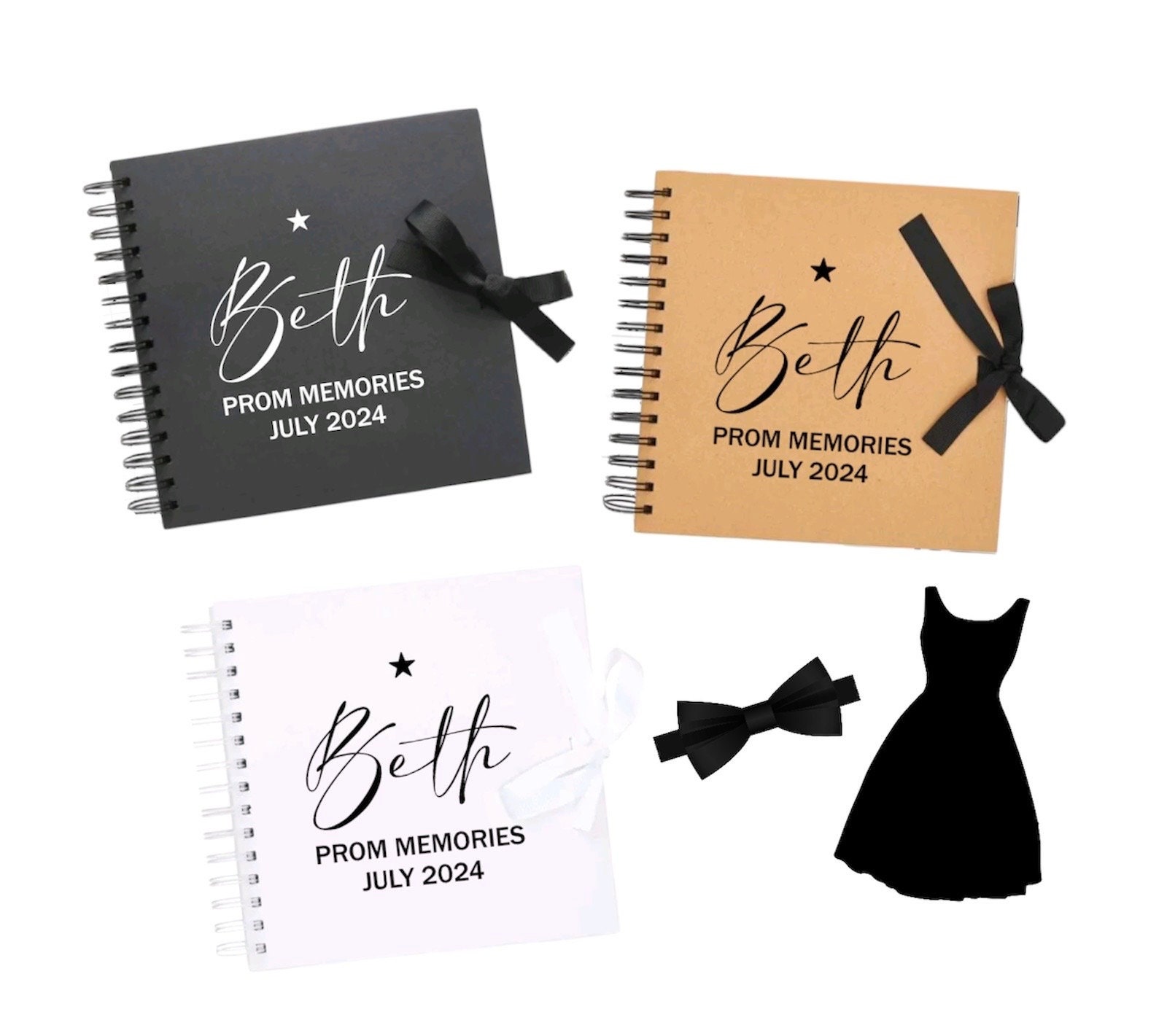 Personalised Prom Ribbon Tied Photo Album Memory Book Choose Your ...