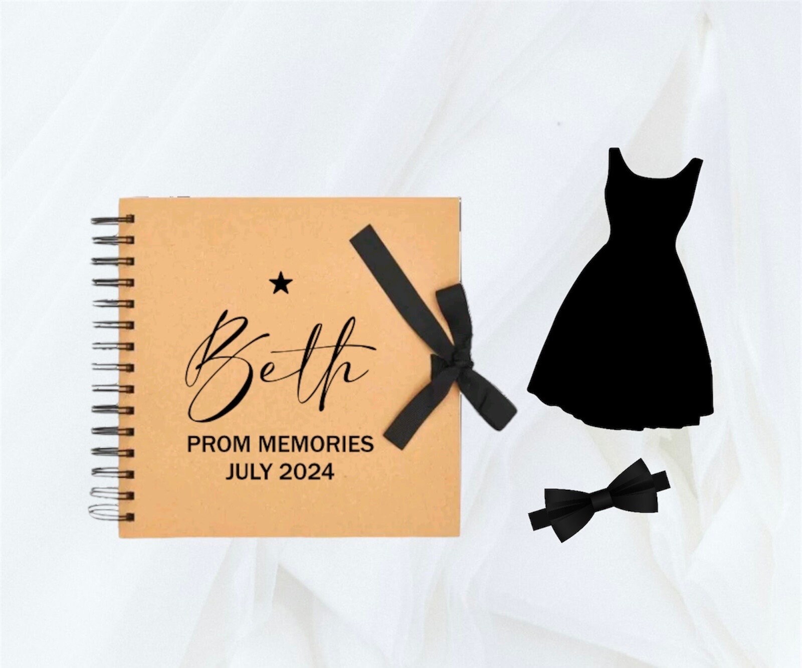 Personalised Prom Ribbon Tied Photo Album Memory Book Choose Your ...