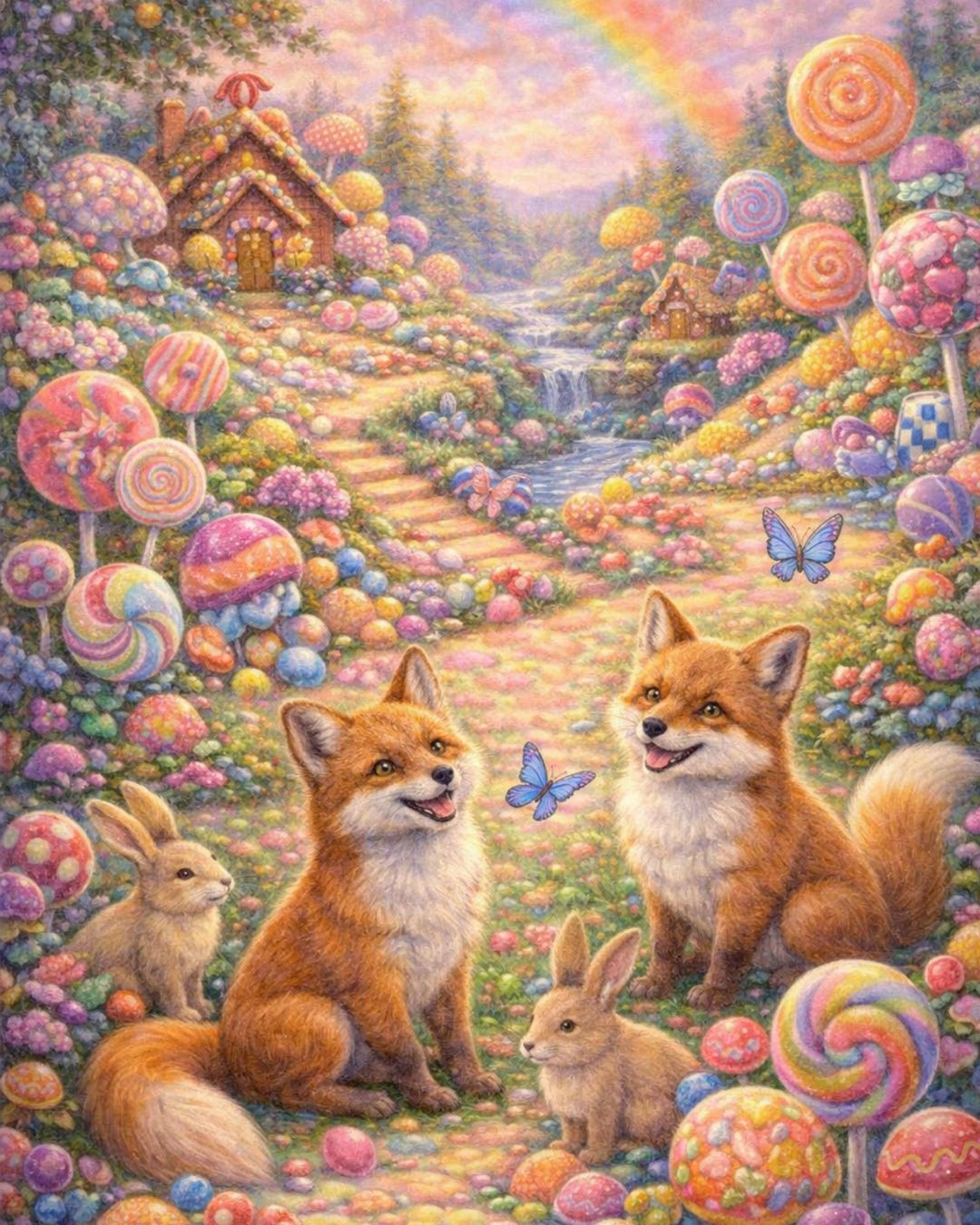 Fox Candy Land Wall Art Printable Set of 3, 8x10 - Etsy