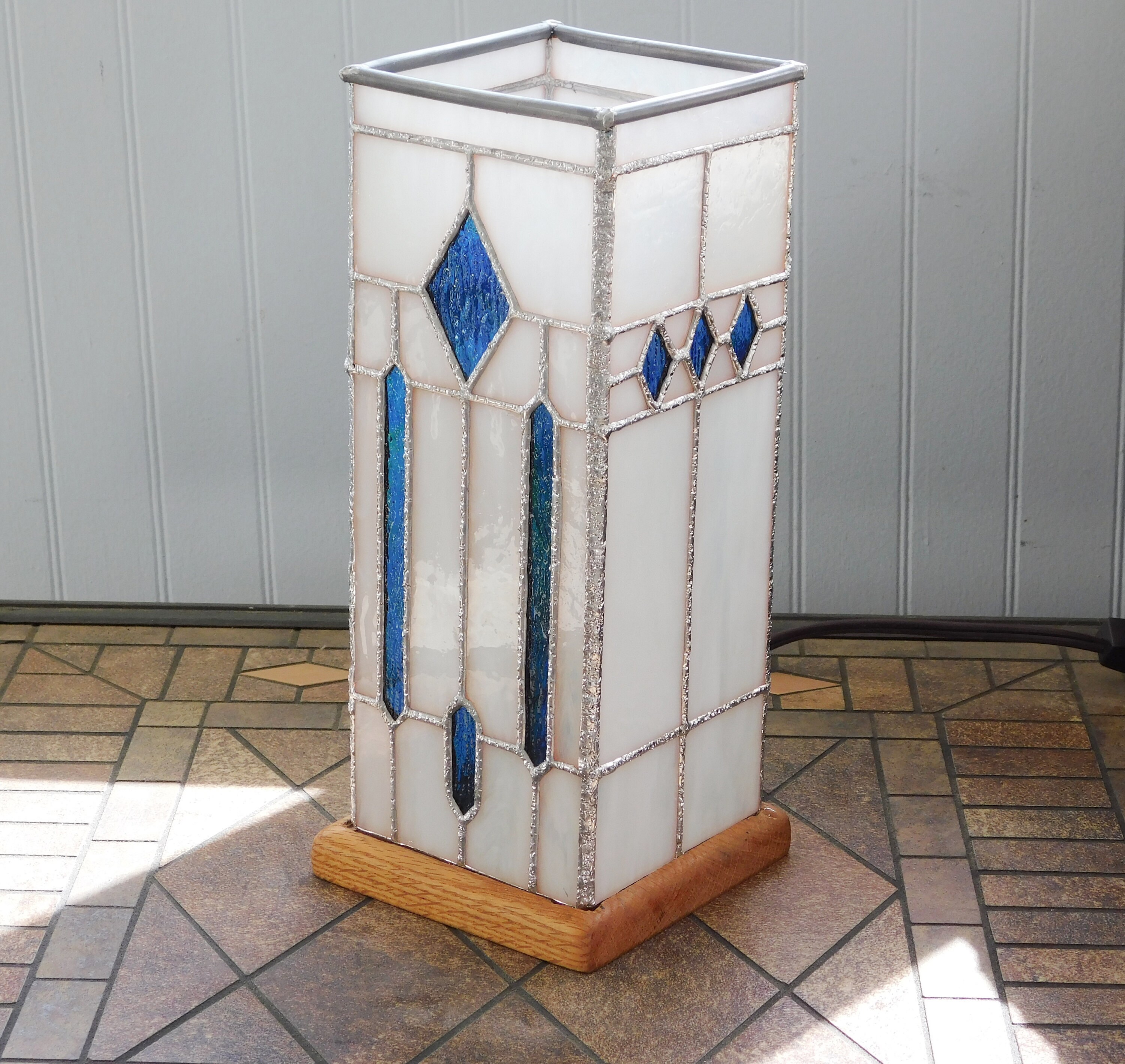 Stained Glass Triangle Lamp - Etsy