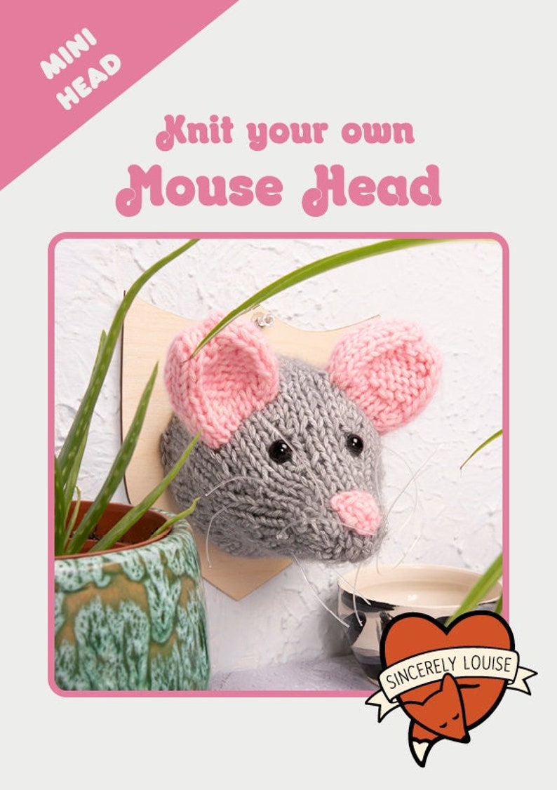 Mouse Head Digital PDF Knitting Pattern | Etsy UK
