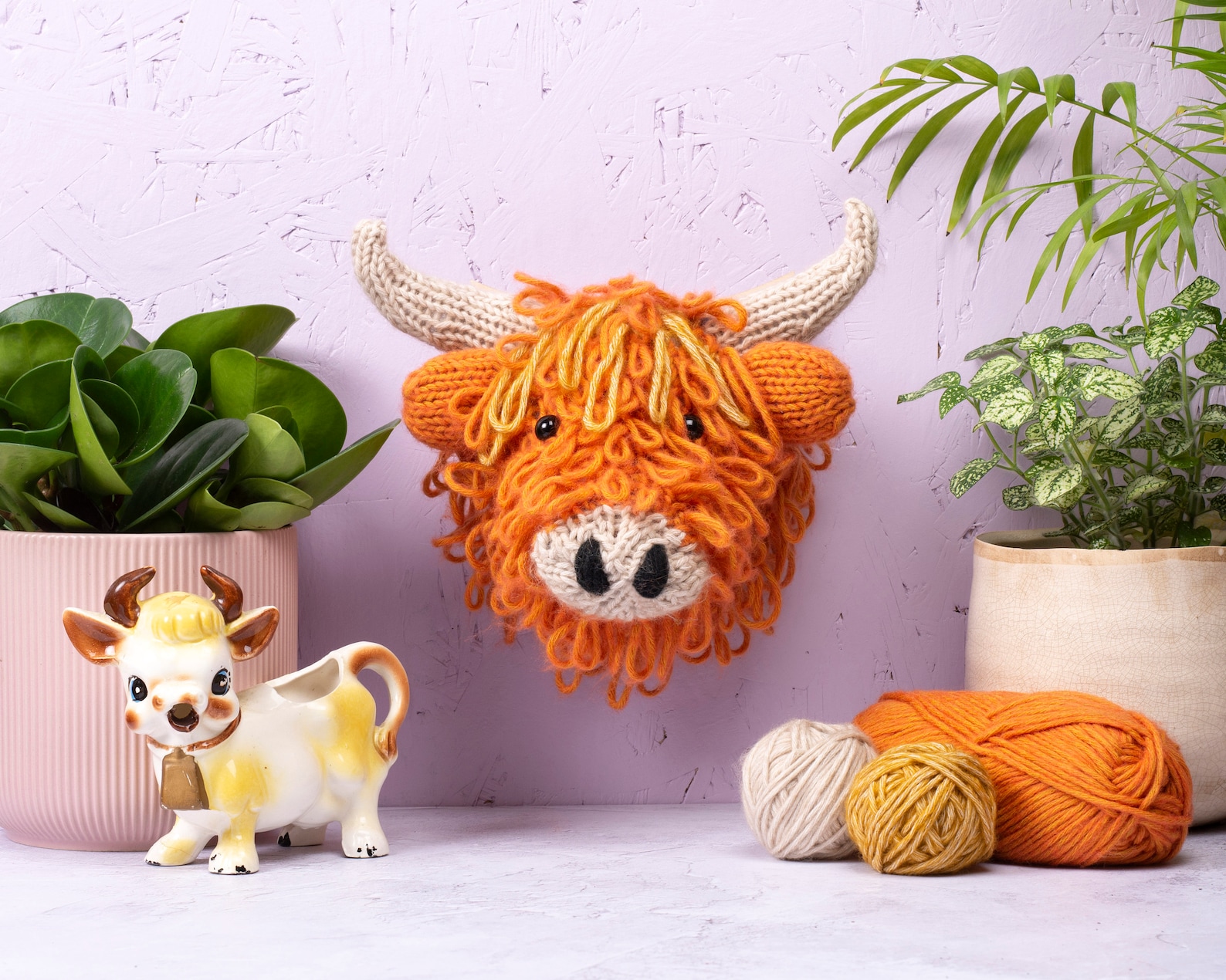 Mini Highland Cow Head Knitting Kit - Etsy UK
