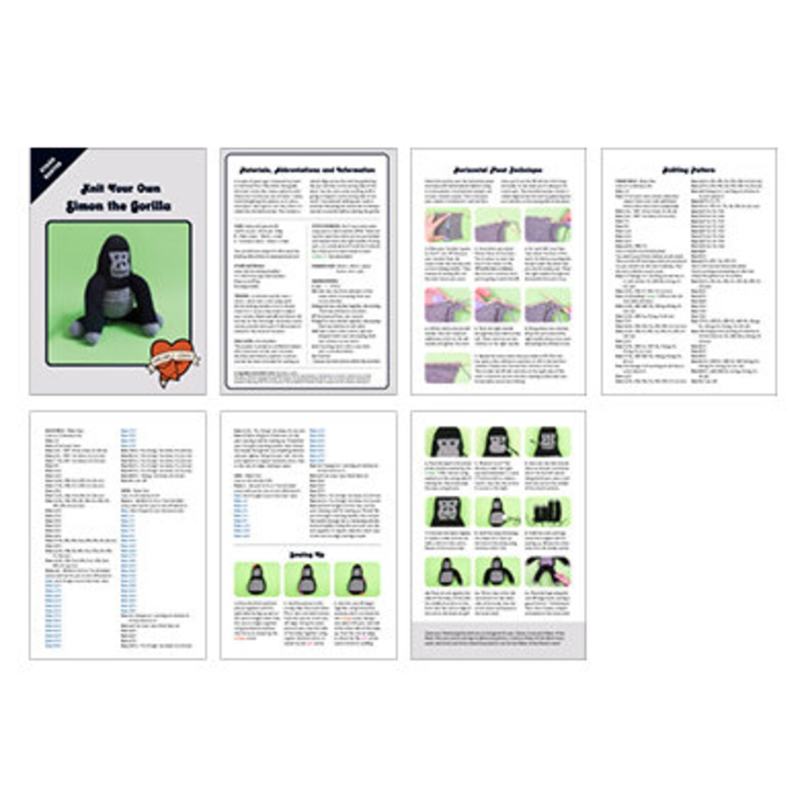 Simon the Gorilla - Digital PDF Knitting Pattern - Etsy