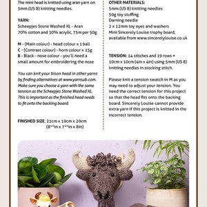 Bison / Buffalo Head - Digital PDF Knitting Pattern - Etsy