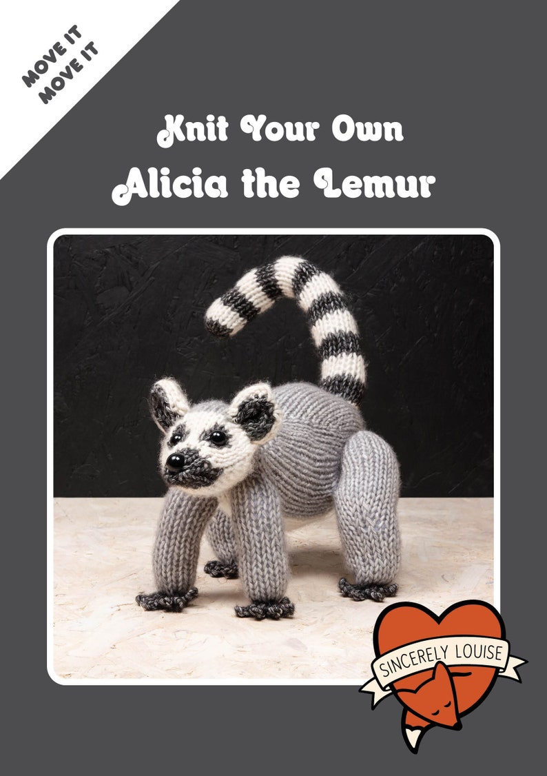 Alicia the Lemur Digital PDF Knitting Pattern - Etsy