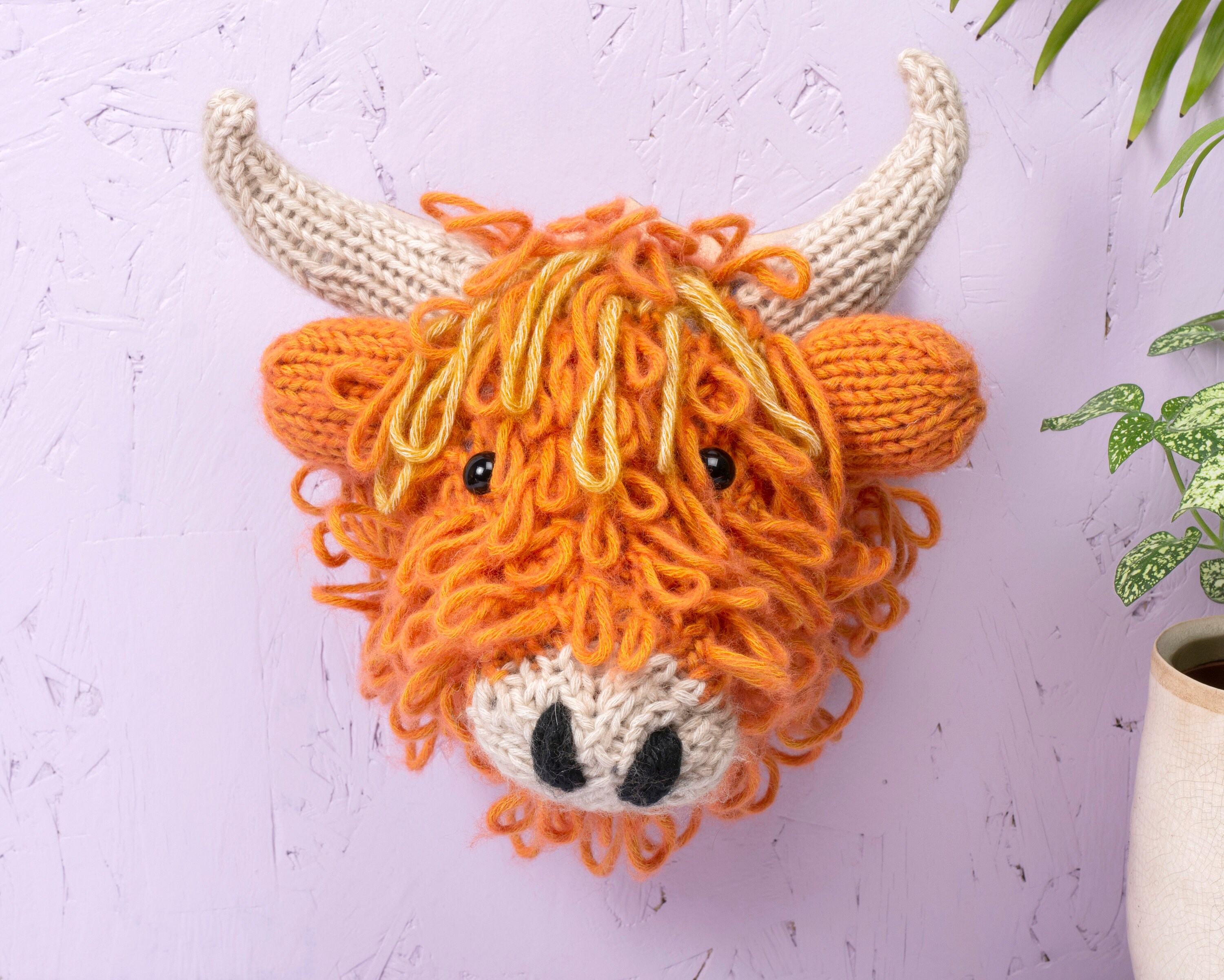Mini Highland Cow Head Knitting Kit | Etsy