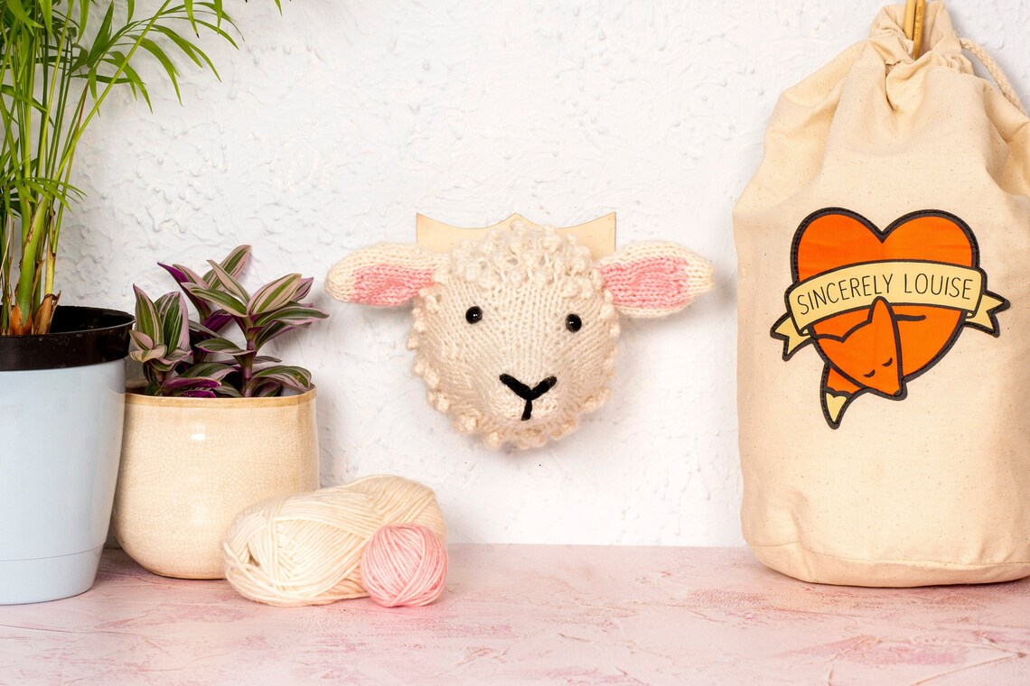 Mini Sheep Head Knitting Kit | Etsy