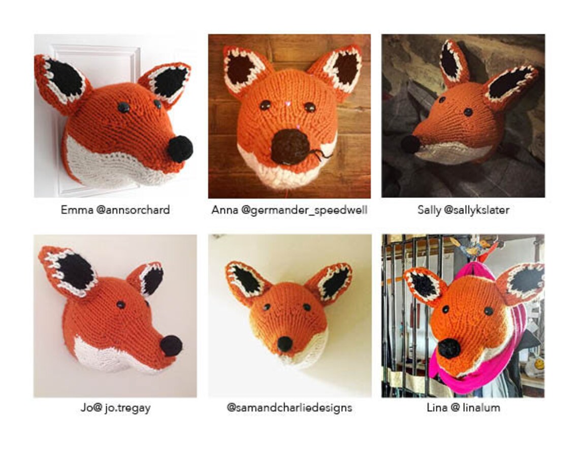 Fox Head Digital PDF Knitting Pattern - Etsy UK