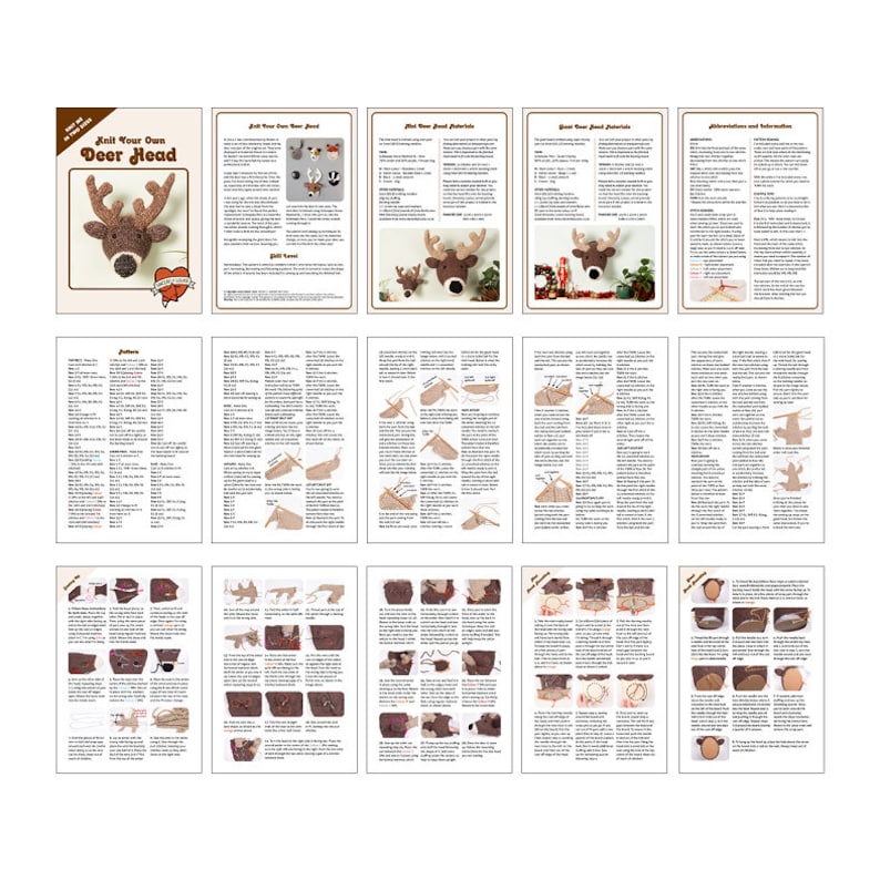 Deer Head - Digital PDF Knitting Pattern - Etsy