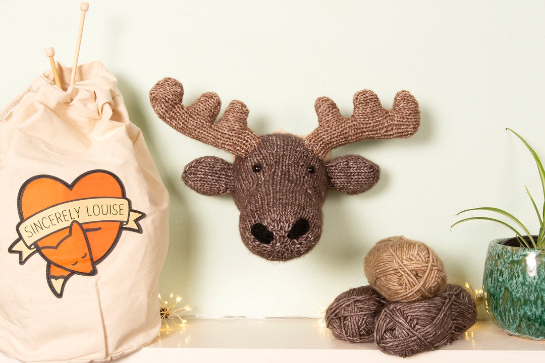 Mini Moose Head Knitting Kit - Etsy