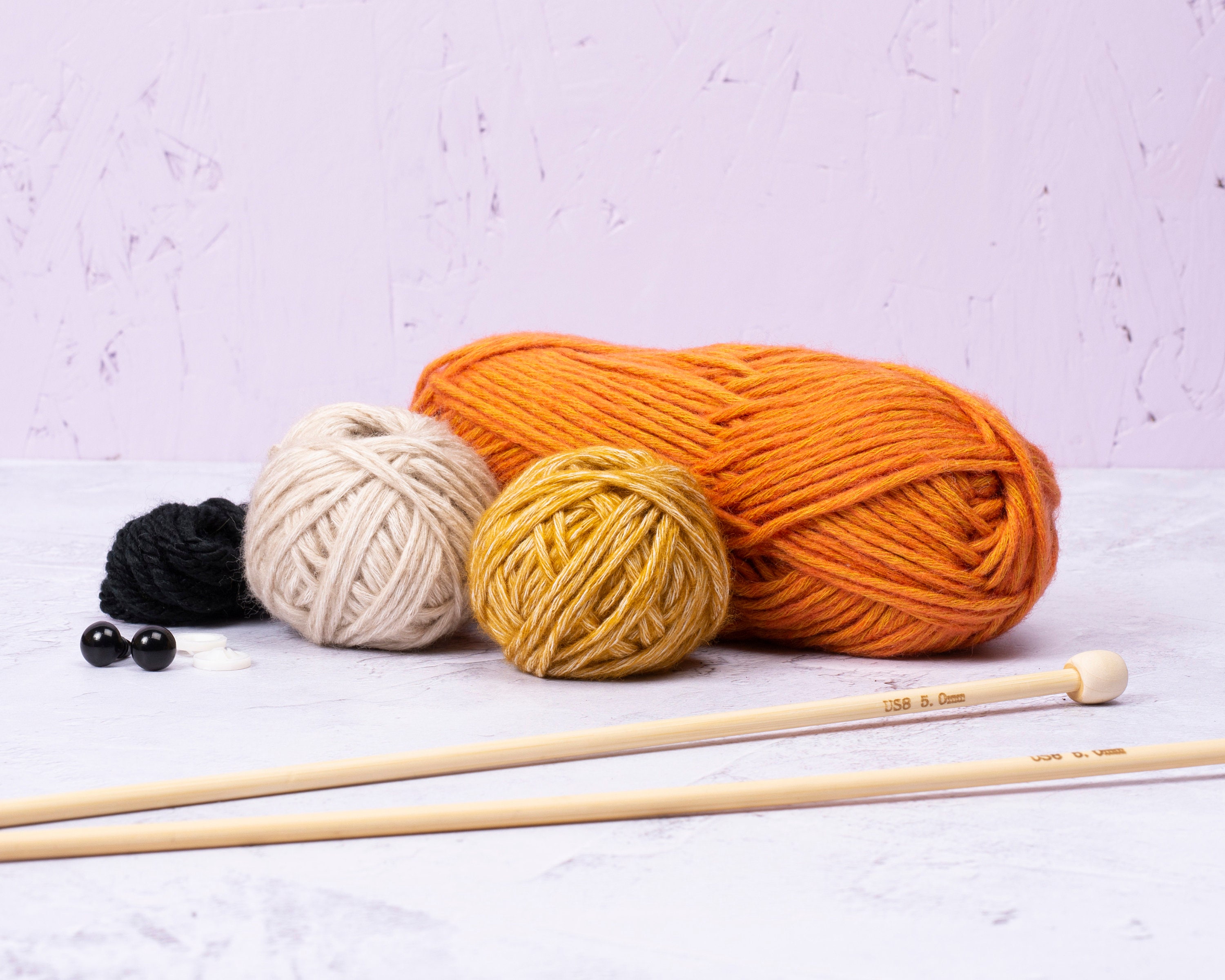 Mini Highland Cow Head Knitting Kit - Etsy UK