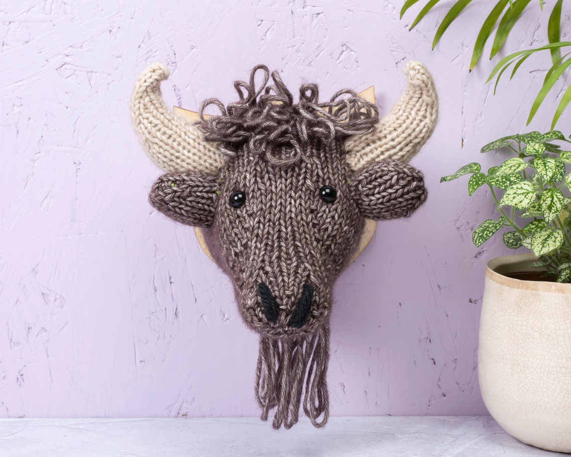 Mini Bison Head Knitting Kit - Etsy